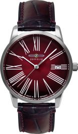 Zeppelin Flatline 35 mm Watch in Red Dial