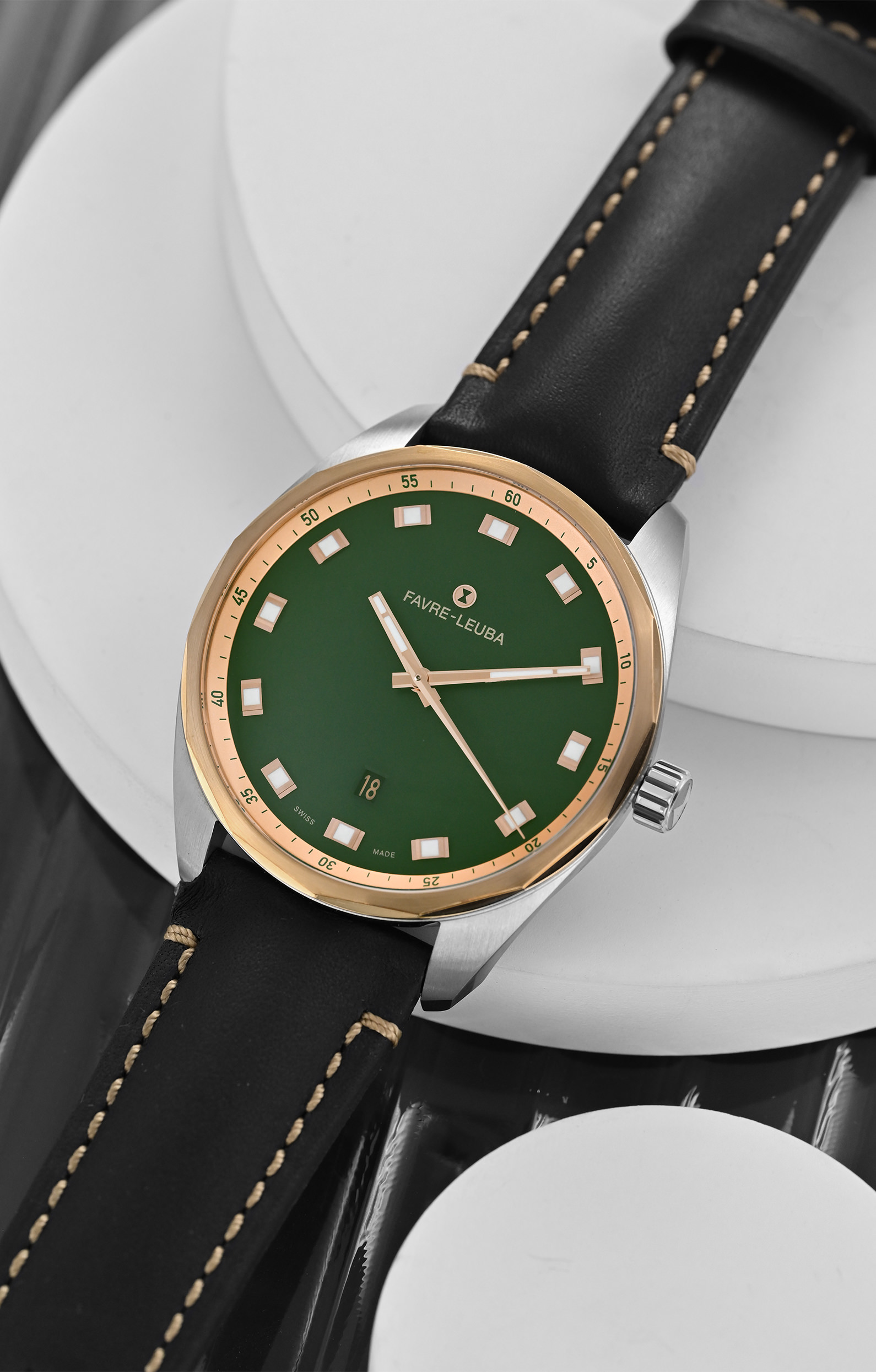 Favre Leuba Chief Date 40 mm Watch in Black Dial